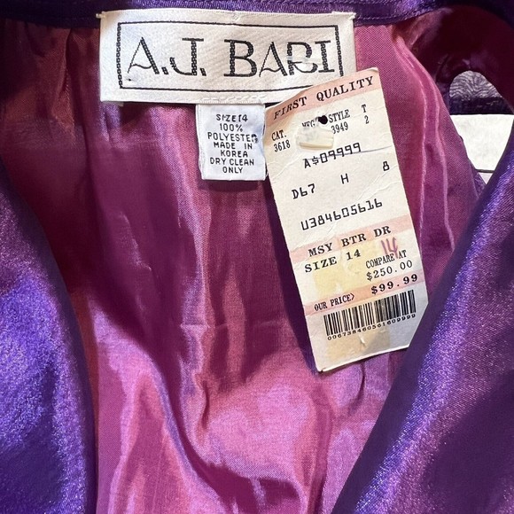 AJ Bari | Dresses | Aj Bari Vintage Wrap Dress Purple Nwt Deadstock ...